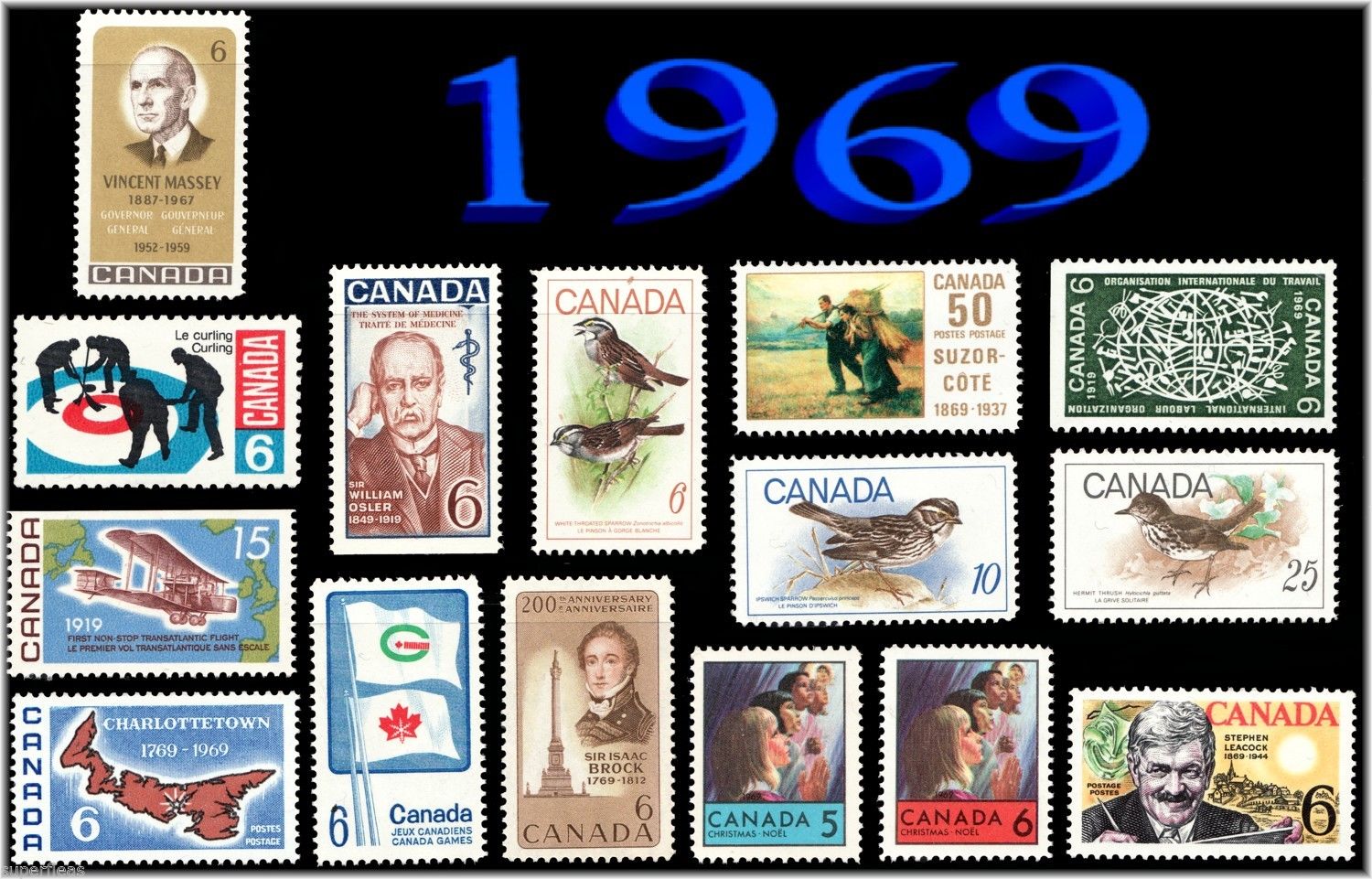 1969 Complete Year Set / Canada MNH Postage Stamps / HipStamp