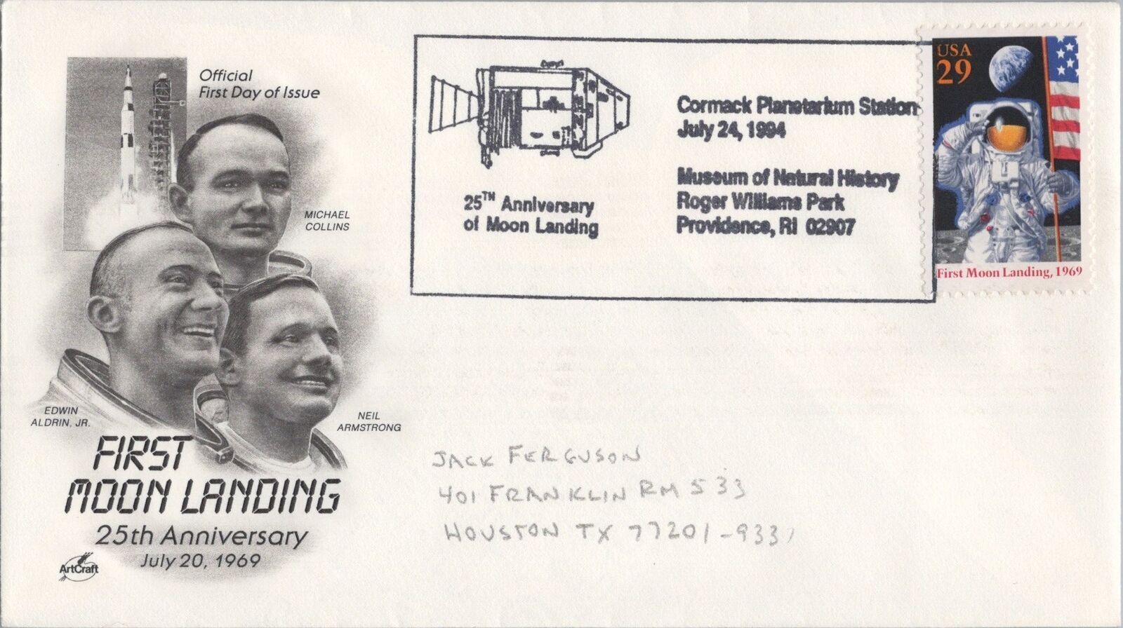 ZAYIX - US 2841 July 24 Cormack Planetarium Station Apollo 11 Anniv ...