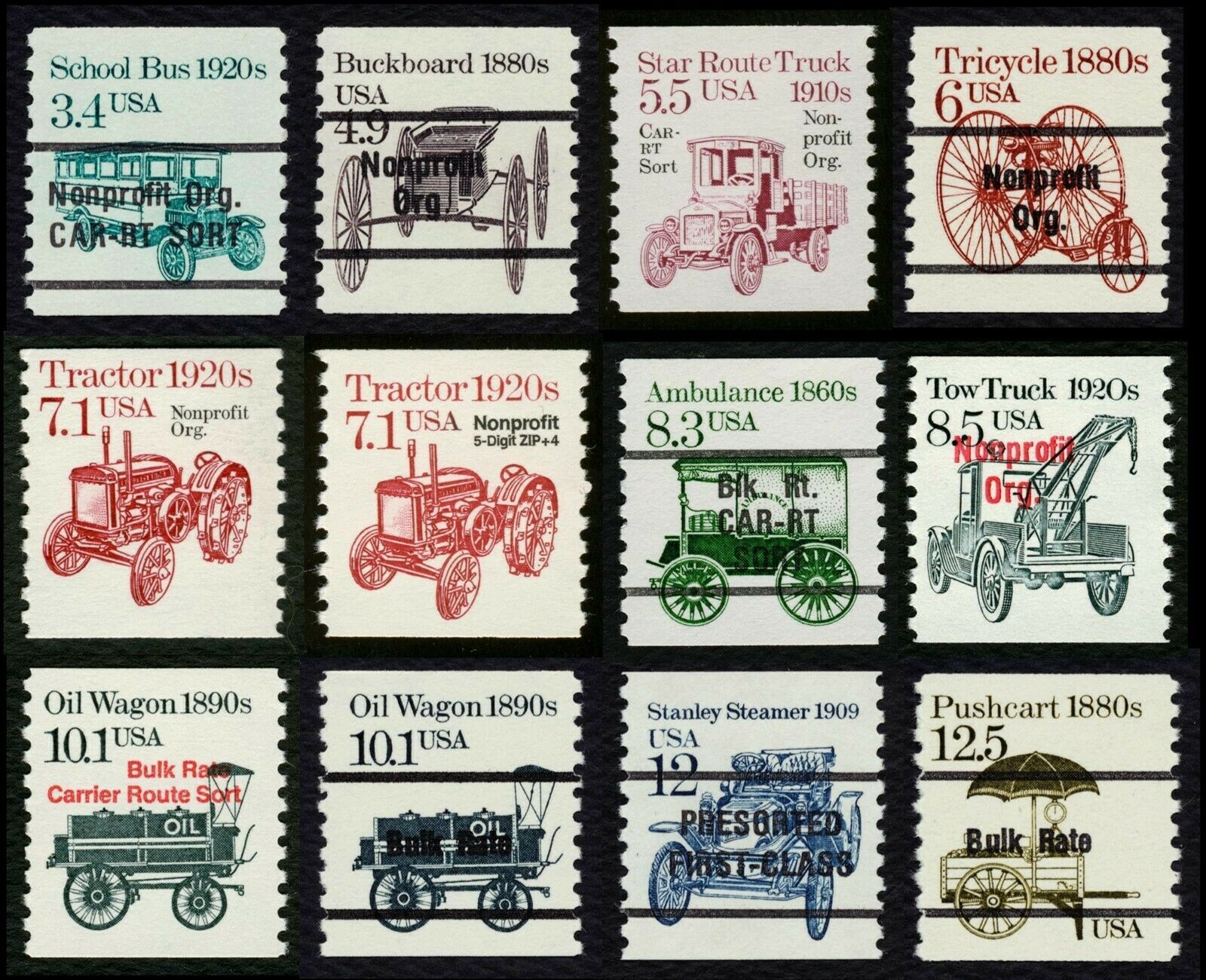 #2123a-2133a 1985-1989 Transportation Issue Precancel, **ANY 5 ...