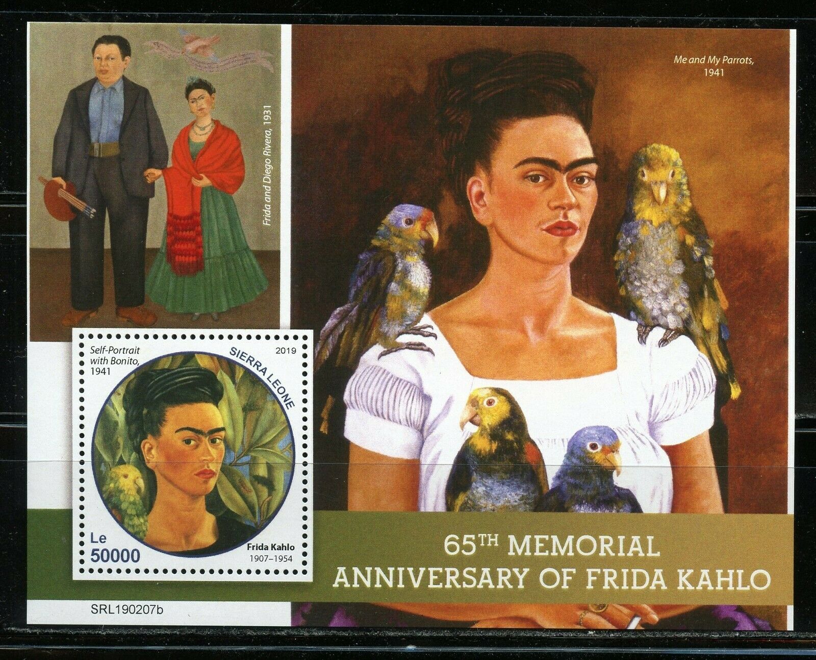 Sierra Leone 2019 65th Memorial of Frida Kahlo S/Sheet Mint Never ...