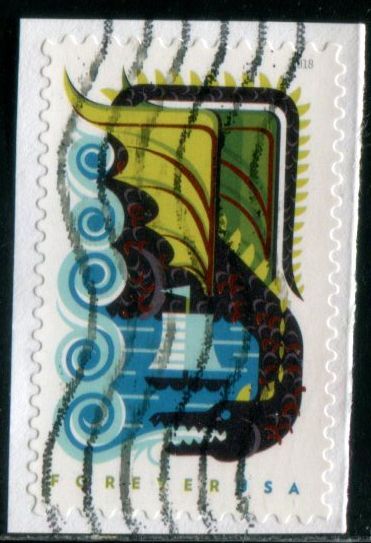 5309 US (50c) Dragons SA, used on paper | United States, General Issue ...