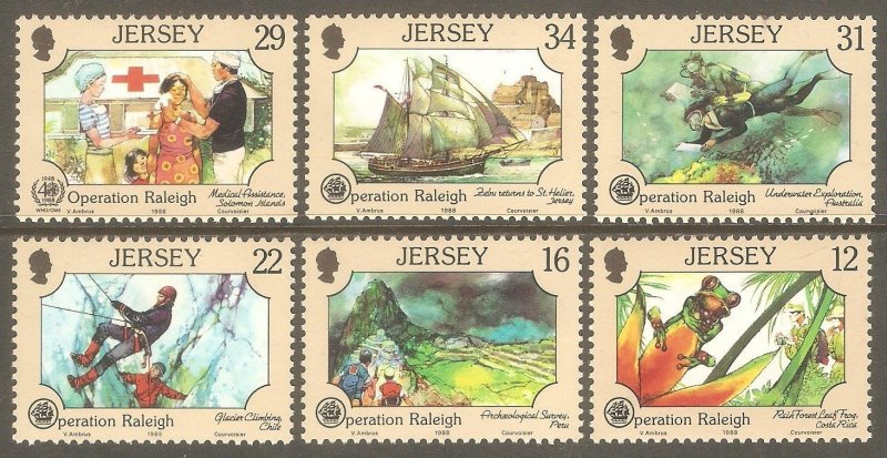JERSEY GB Sc# 461 - 466 MNH FVF Set of 6 Operation Raleigh Ships Frogs ...