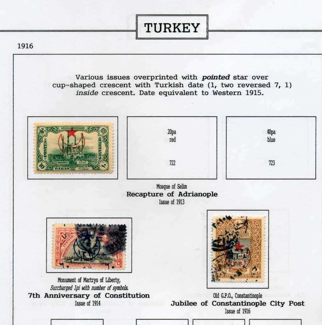 Turkey TURKIYE 1916/38 MH Unused Used Crescent Overprints Apx 110 ...