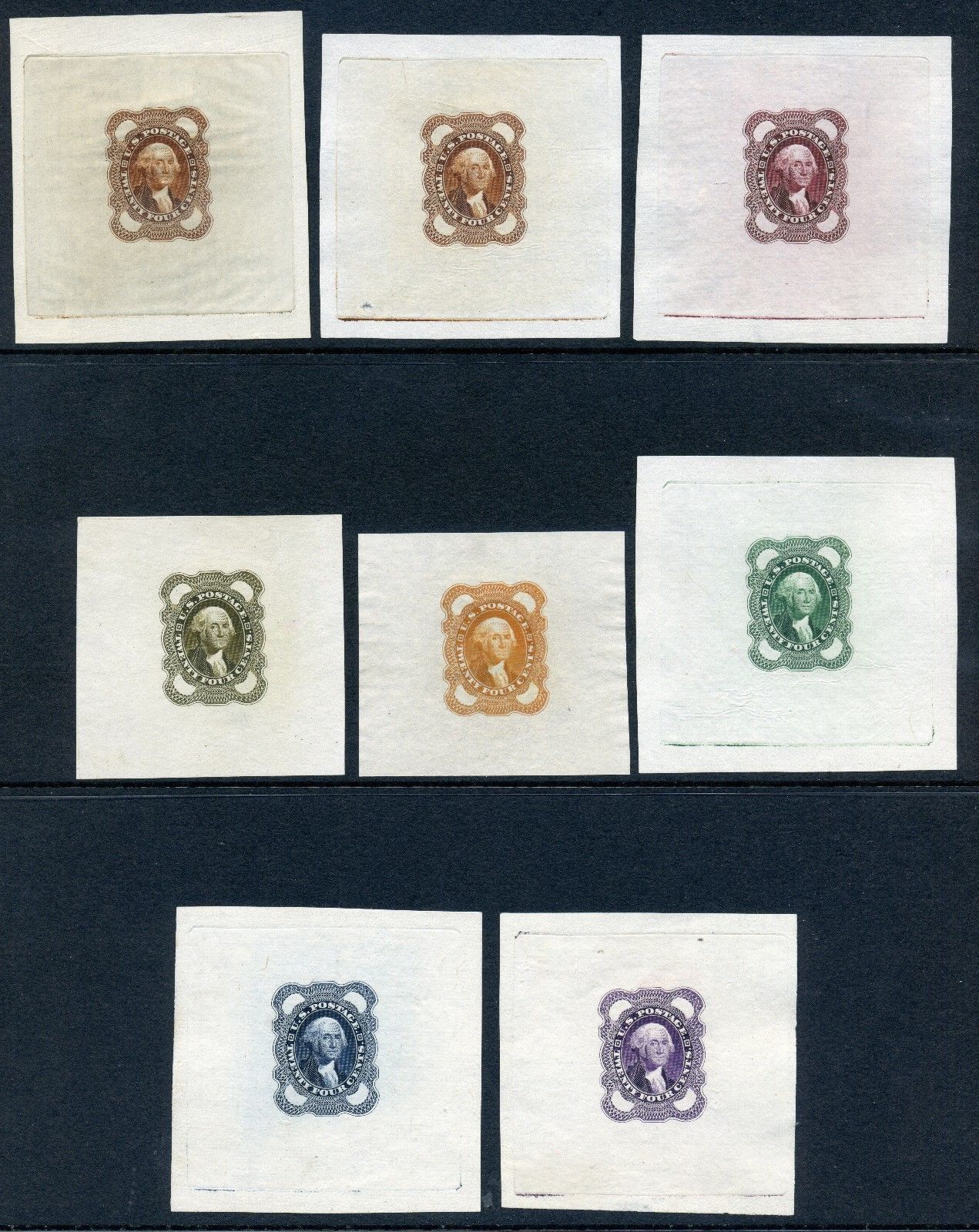 Scott #70-E3a Washington Essay On Proof Paper: Nice Lot of 8 Essays ...