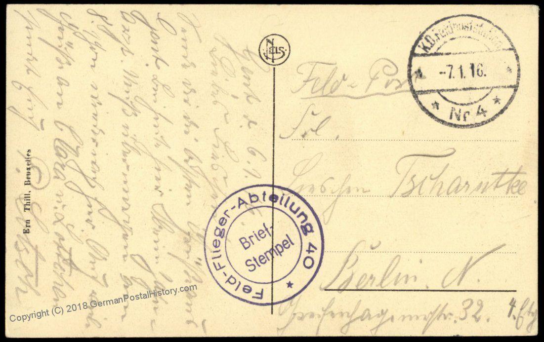 Germany WWI Air Force Feld Flieger Abteilung FFA 41 Feldpost Cover ...