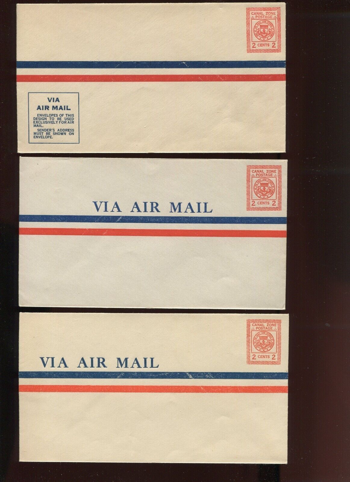Canal Zone UC1-UC2a Air Post Unused Entires on 2 Exhibit Pages P5014 ...