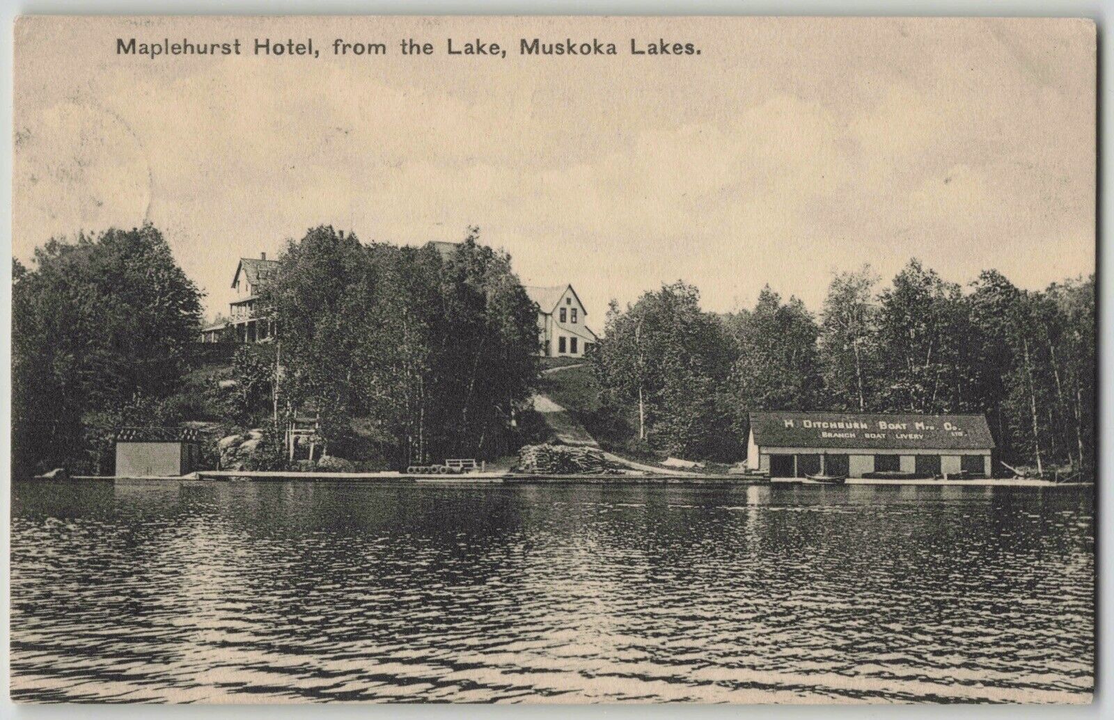 Canada 1913 Muskoka Lakes Maplehurst Hotel Postcard TPO Ship CDS to ...