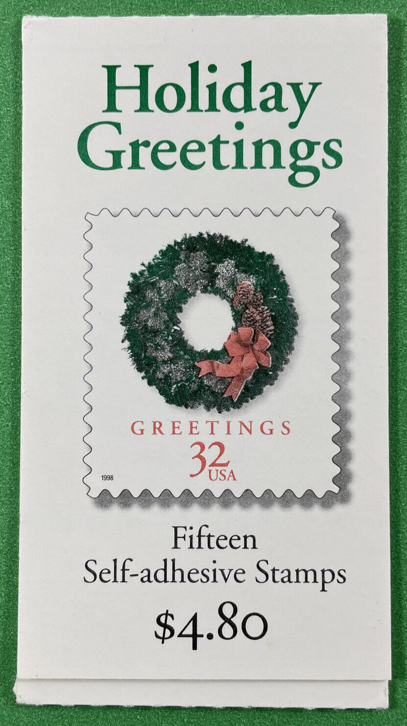 Scott BK270 (3248a-c) HOLIDAY WREATH Booklet of 15 US 32¢ Stamps MNH ...