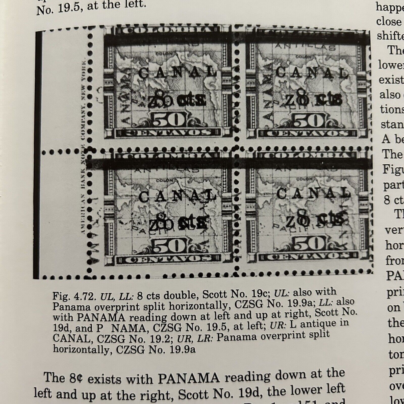 Canal Zone 19c Double "8 cts" with Unreported Split "ts 8 c" Variety ...