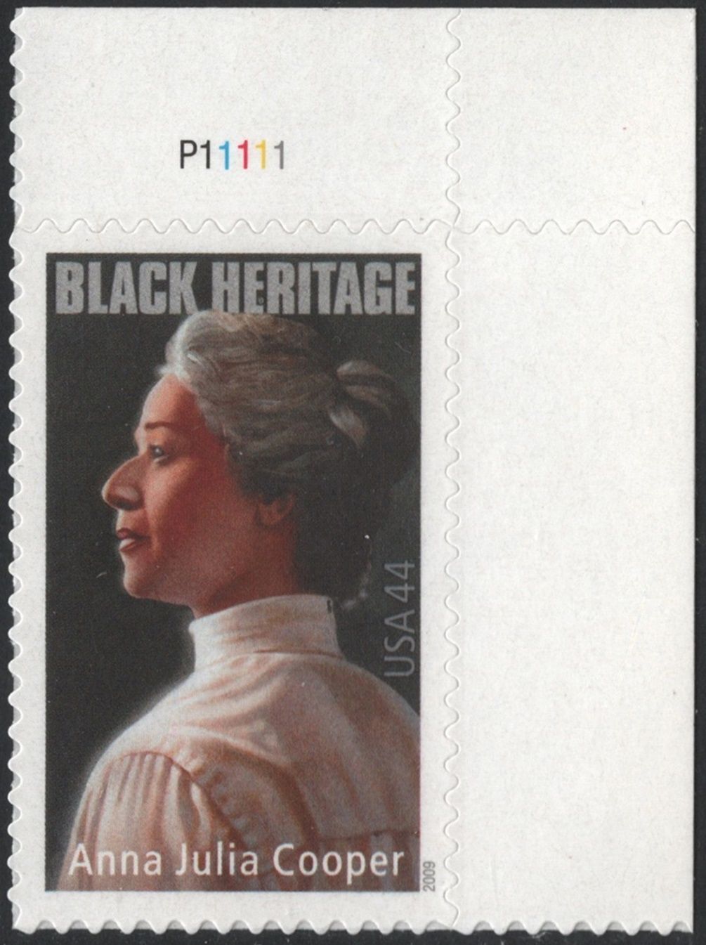 SC#4408 44¢ Anna Julia Cooper Plate Single (2009) SA | United States ...