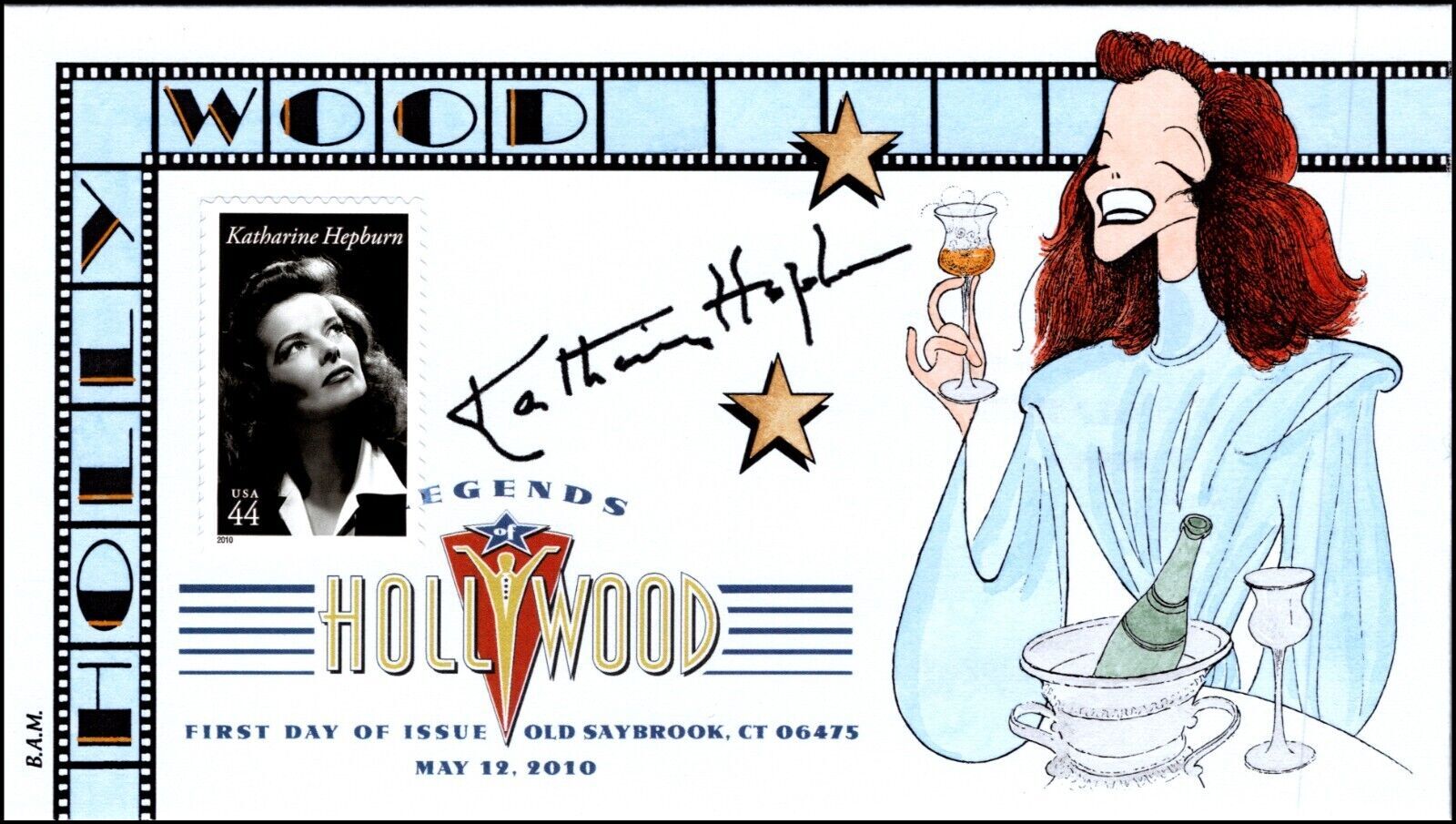 Scott 4461 44 Cents K Hepburn Barbara Montgomery Hand Painted FDC 37 Of ...