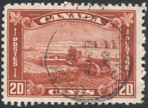 CANADA 1930 Sc 175 Used F-VF 20c Harvesting Wheat, Saskatchewan ...