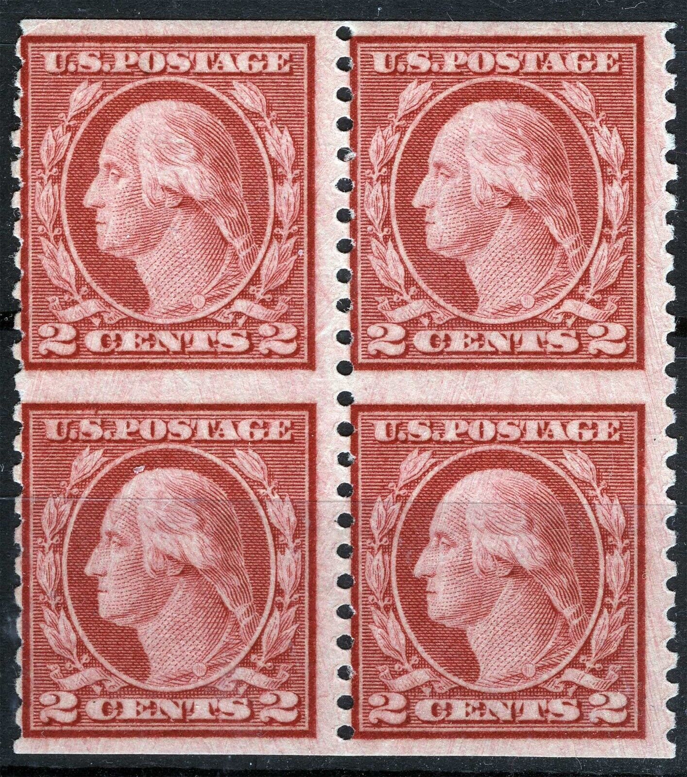 US Sc 540a Carmine 2¢ 1919 Vert Pair Imperf Btwn UnWmk Original Gum LH ...