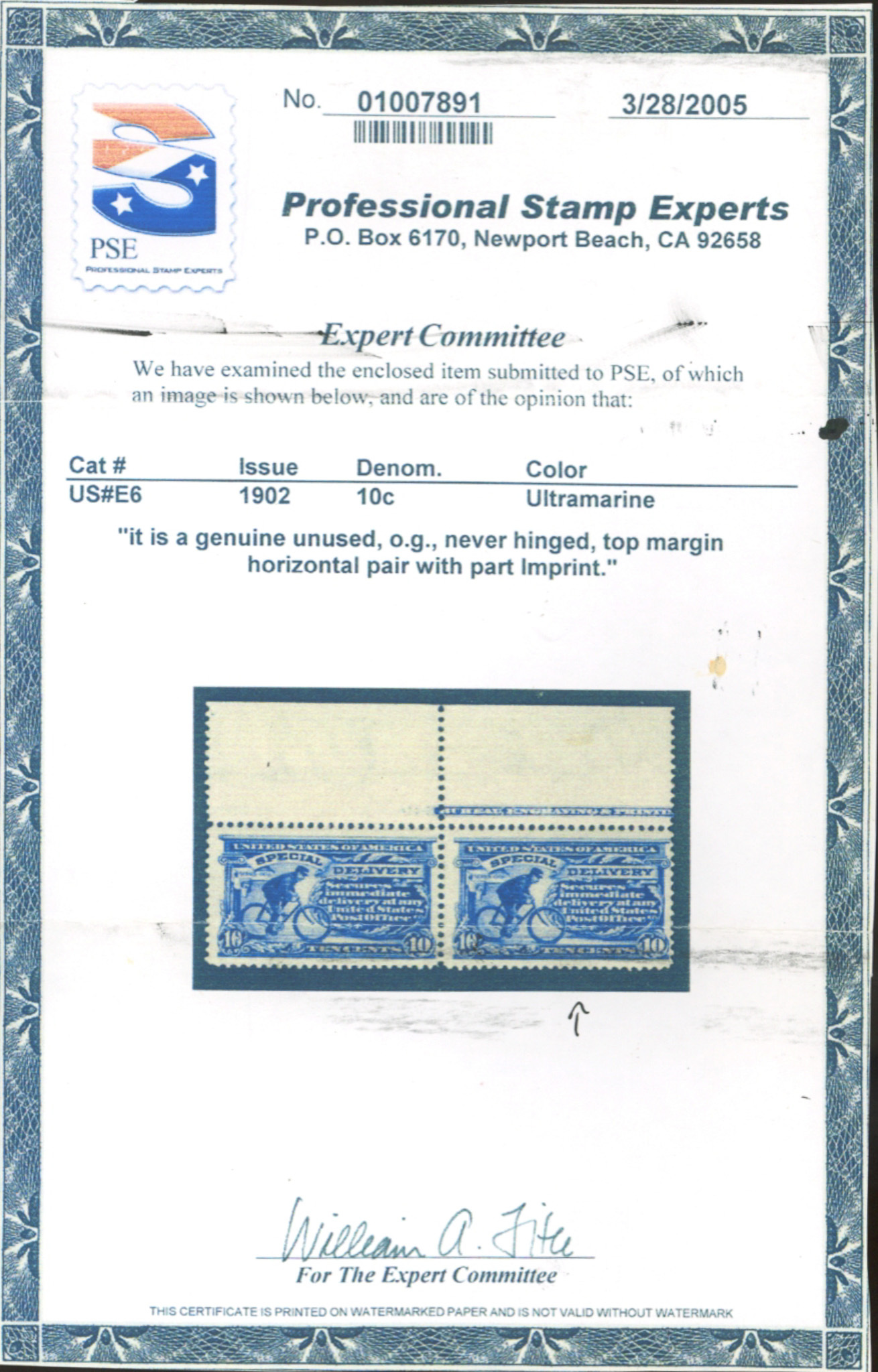 U.S. #E6 Mint Single With PSE Cert(Copy) OG Never Hinged | United ...
