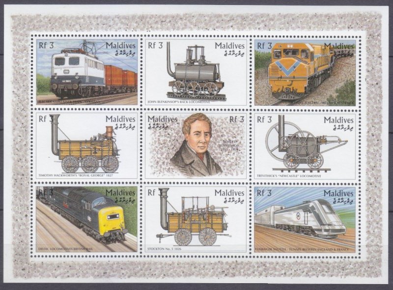 1996 Maldive Islands 2691-2699KL Locomotives 6,00 € | Asia - Maldive ...
