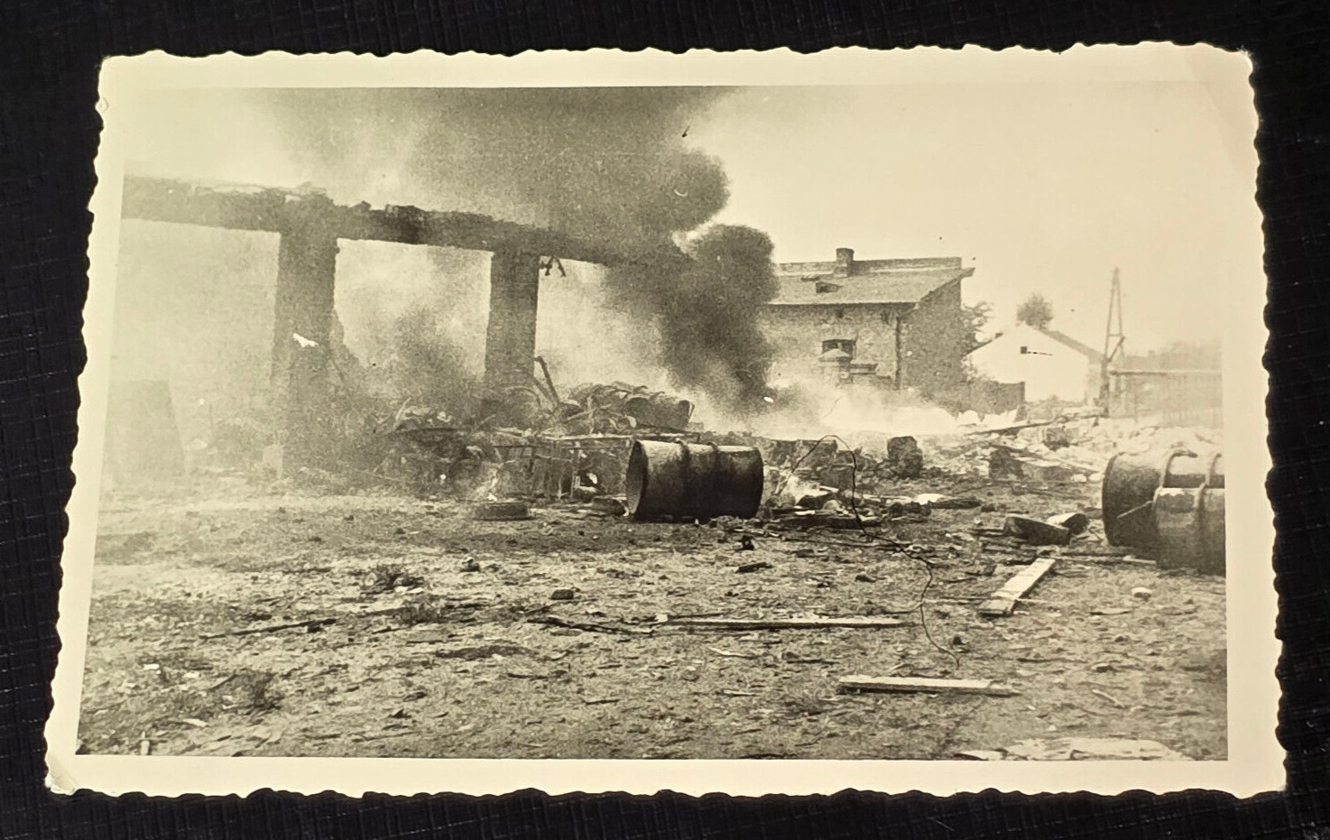 BOMBED AREA SMOKE EXPLOSIONS WAR DAMAGE WW2 WWII German Wartime ...