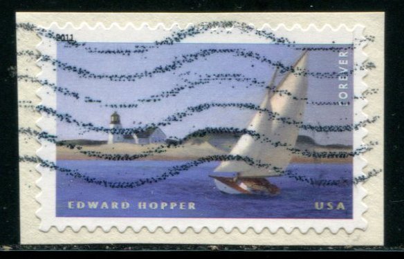 4558 US (44c) Edward Hopper SA, used on paper | United States, General ...