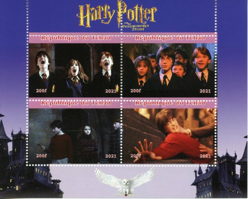 Harry Potter Stamps Chad 2021 CTO Philosopher's Stone Hermione Ron ...
