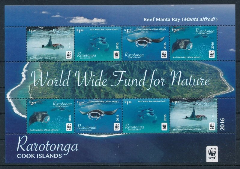 [113772] Rarotonga Cook Isl. 2016 Marine life WWF Reef Manta Ray Mini ...