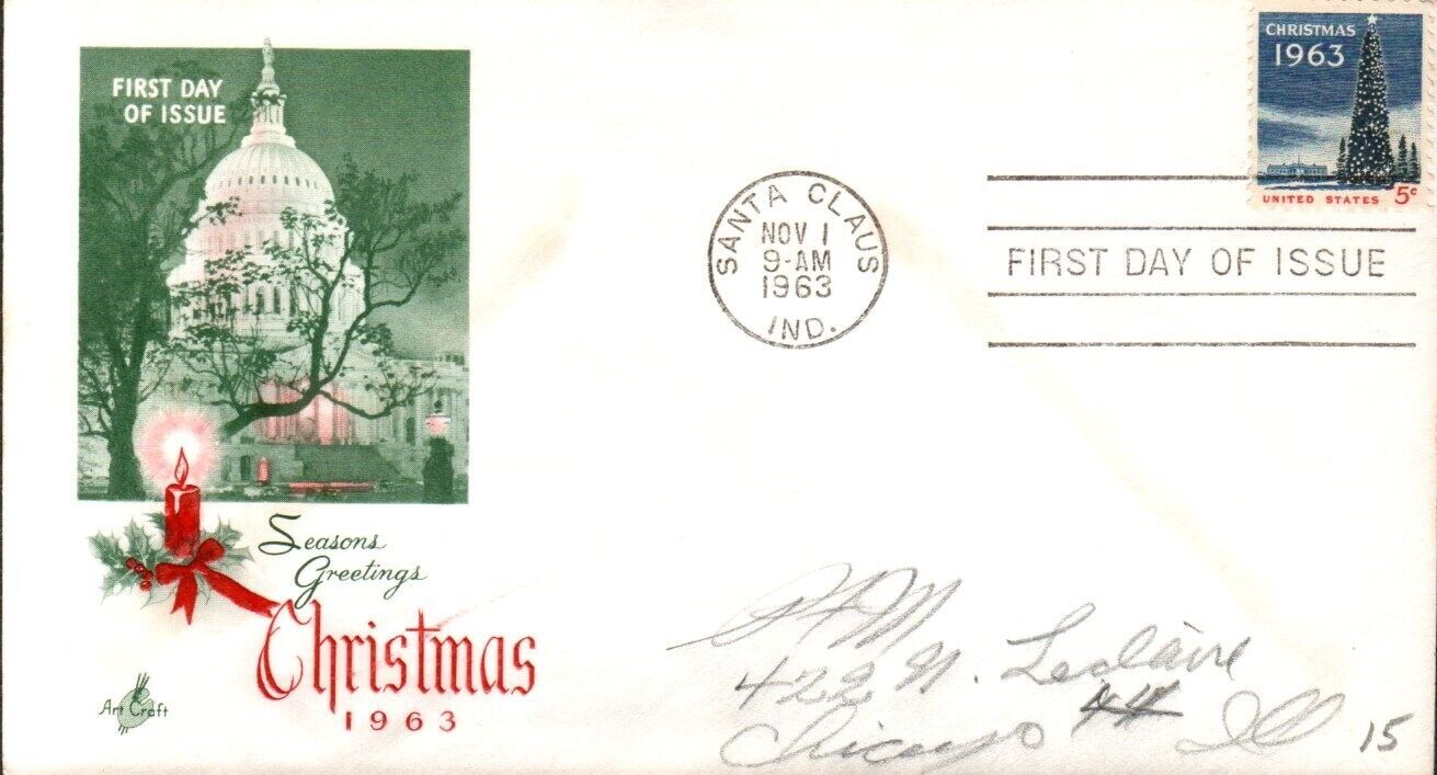 Christmas 1963 #1240 NOV 1 1963 Santa Claus in First DAY Cover (Fdc ...
