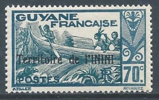 Inini #19 NH 70c French Guiana Shooting Rapids Issue Ovptd. "Territoire ...