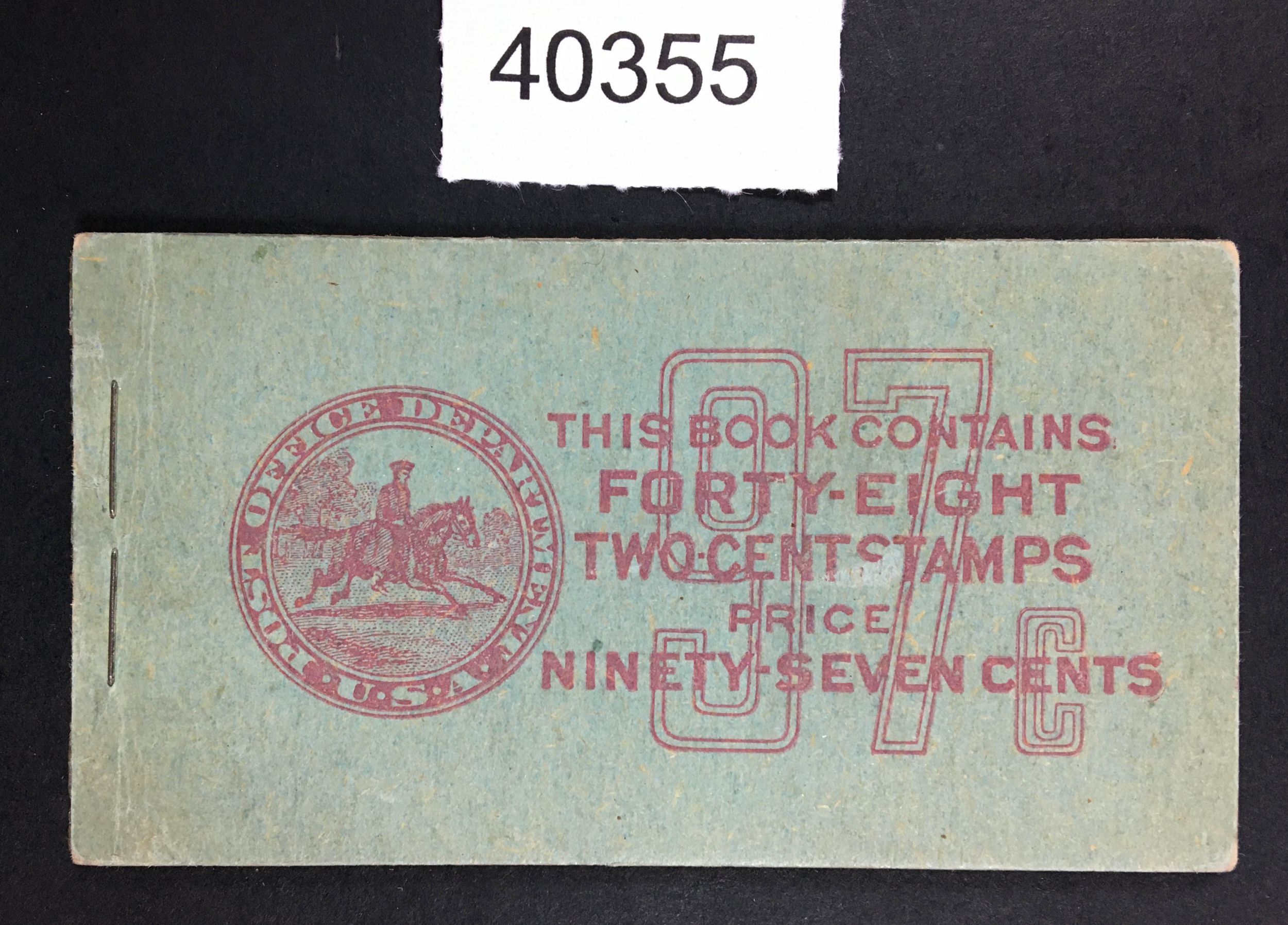 US Stamps # Bk82 Mint OG NH Complete Unexploded Booklet $45 LOT #40355 ...