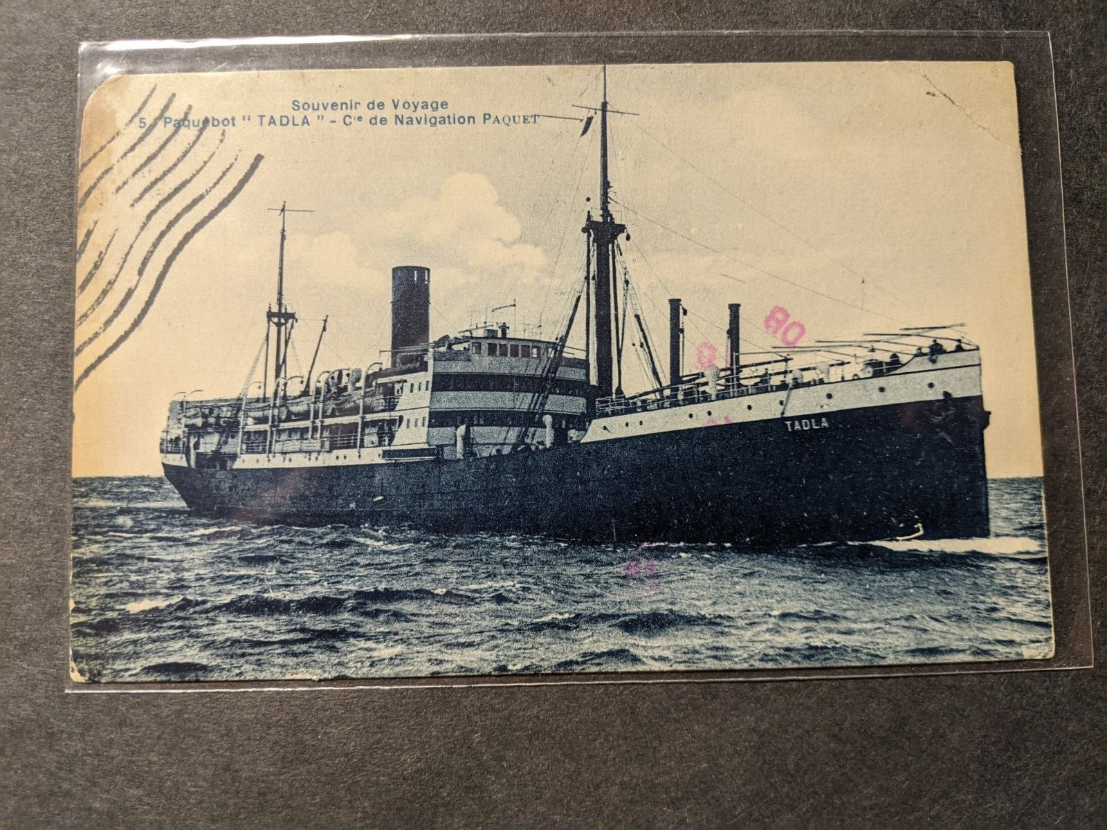 Steamer SS TADLA Naval PAQUEBOT Postcard w/ note TALLAHASSE, FL ...