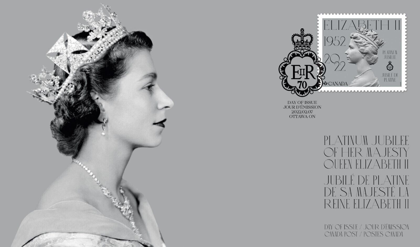Queen Elizabeth II = Platinum Jubilee = Official FDC (Ofdc) Canada 2022 ...