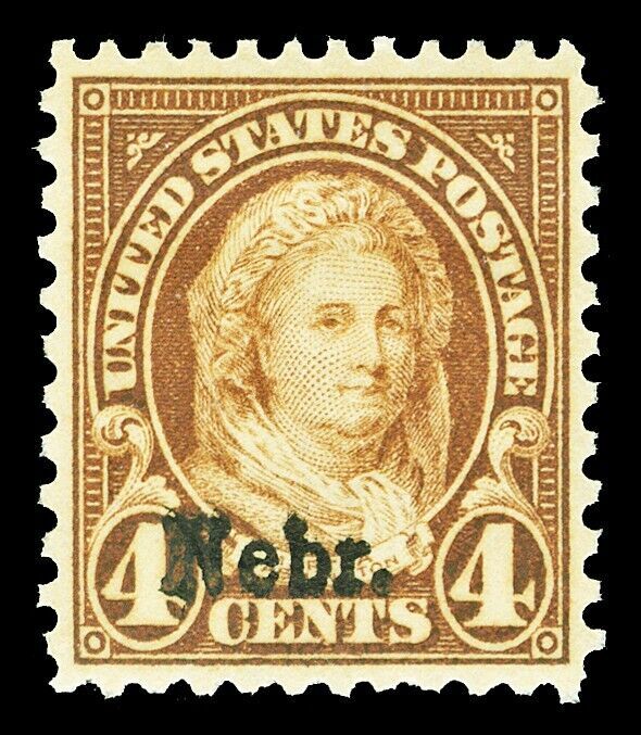 Scott 673 1929 4c Yellow Brown "Nebr." Overprint Issue Mint VF OG NH ...