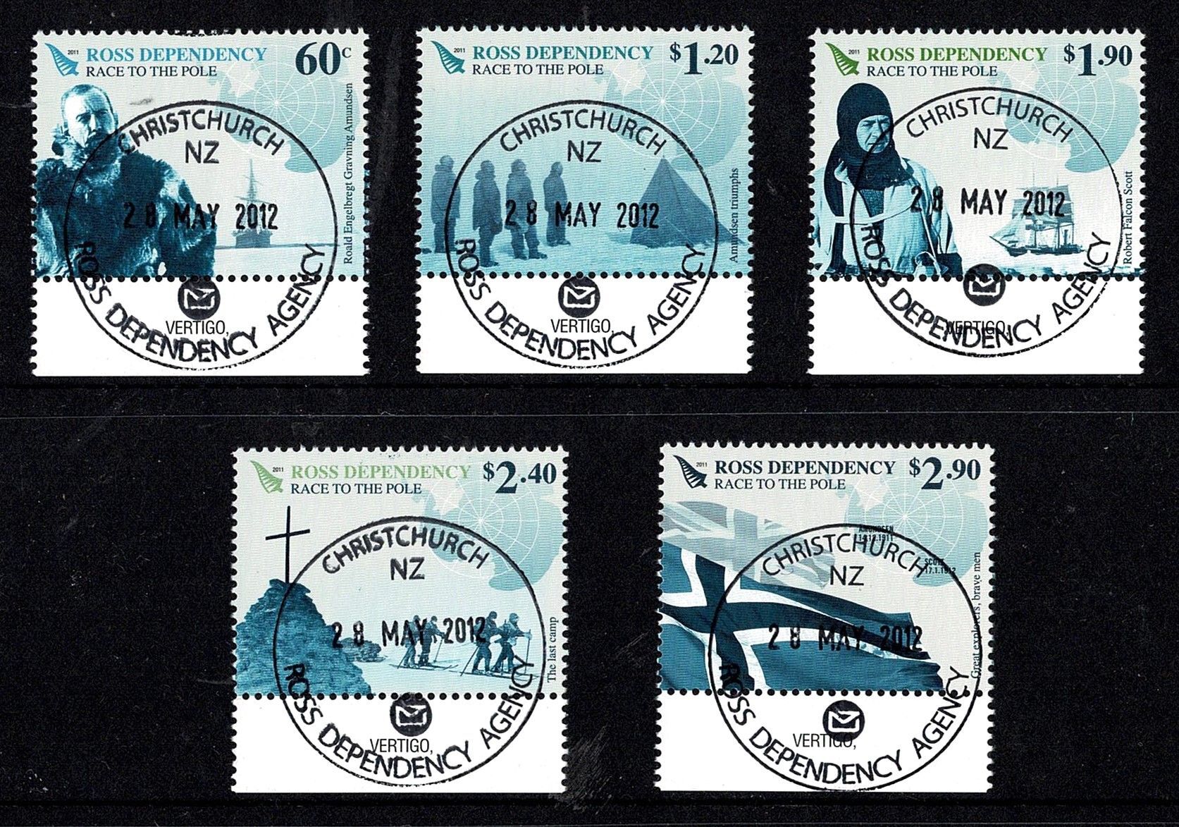 Ross Dependency 2011 The Race to the Pole Marginal Set of 5 Used ...