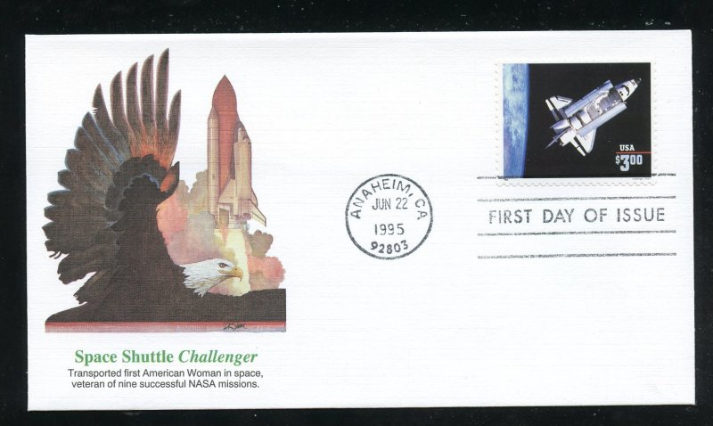 US 2544 $3 Priority Mail - Space Shuttle Challenger UA Fleetwood cachet ...