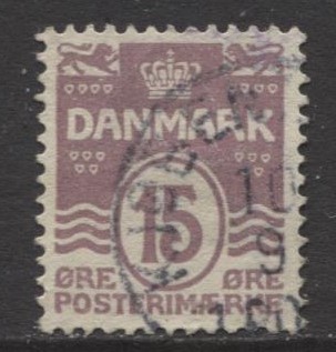 Denmark - Scott 63 - Definitive Issue -1905 - Used - Single 15o Stamp ...