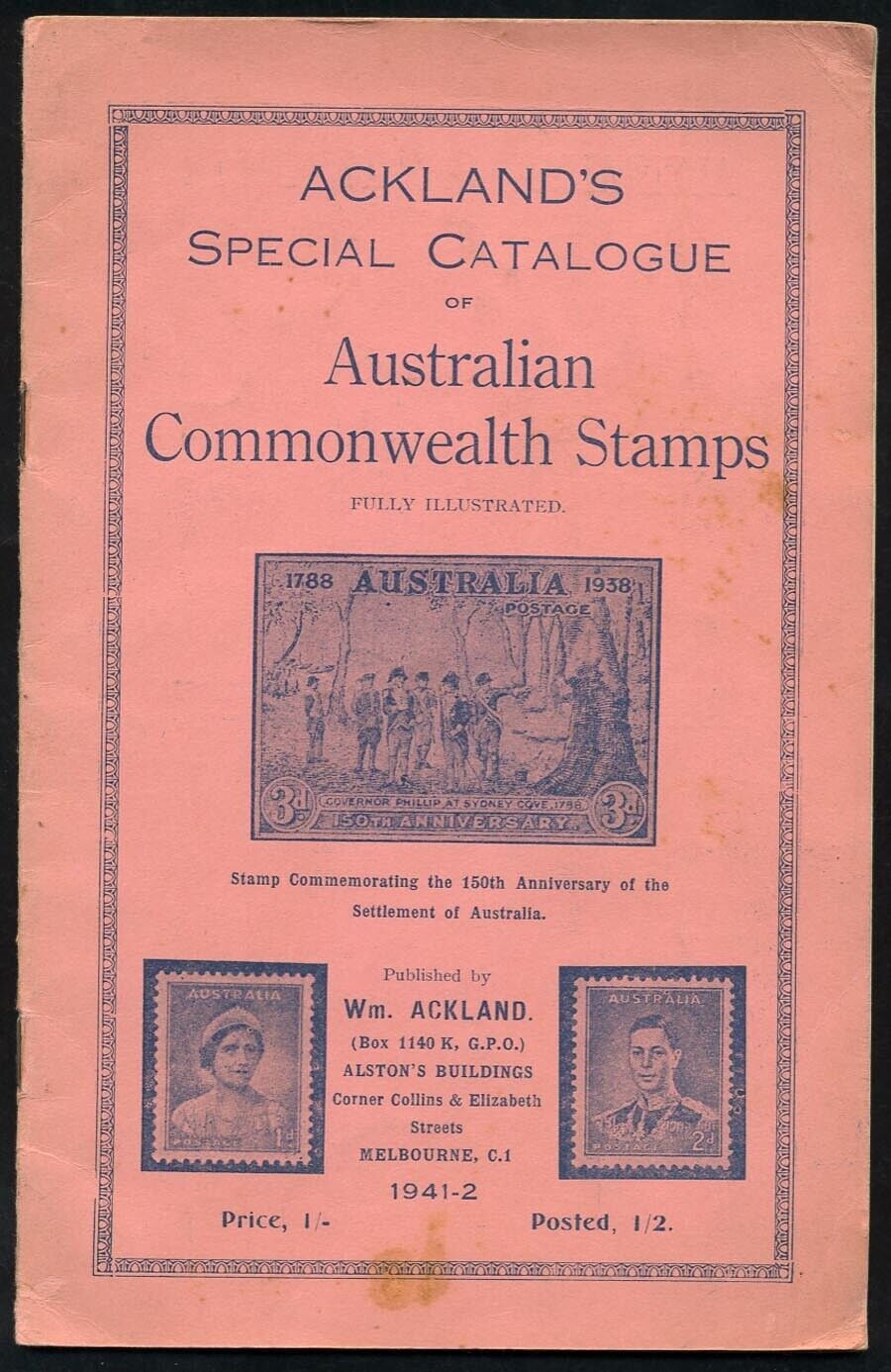CATALOGUES Acklands Special Catalogue of Australian Stamps 1941-42 ...
