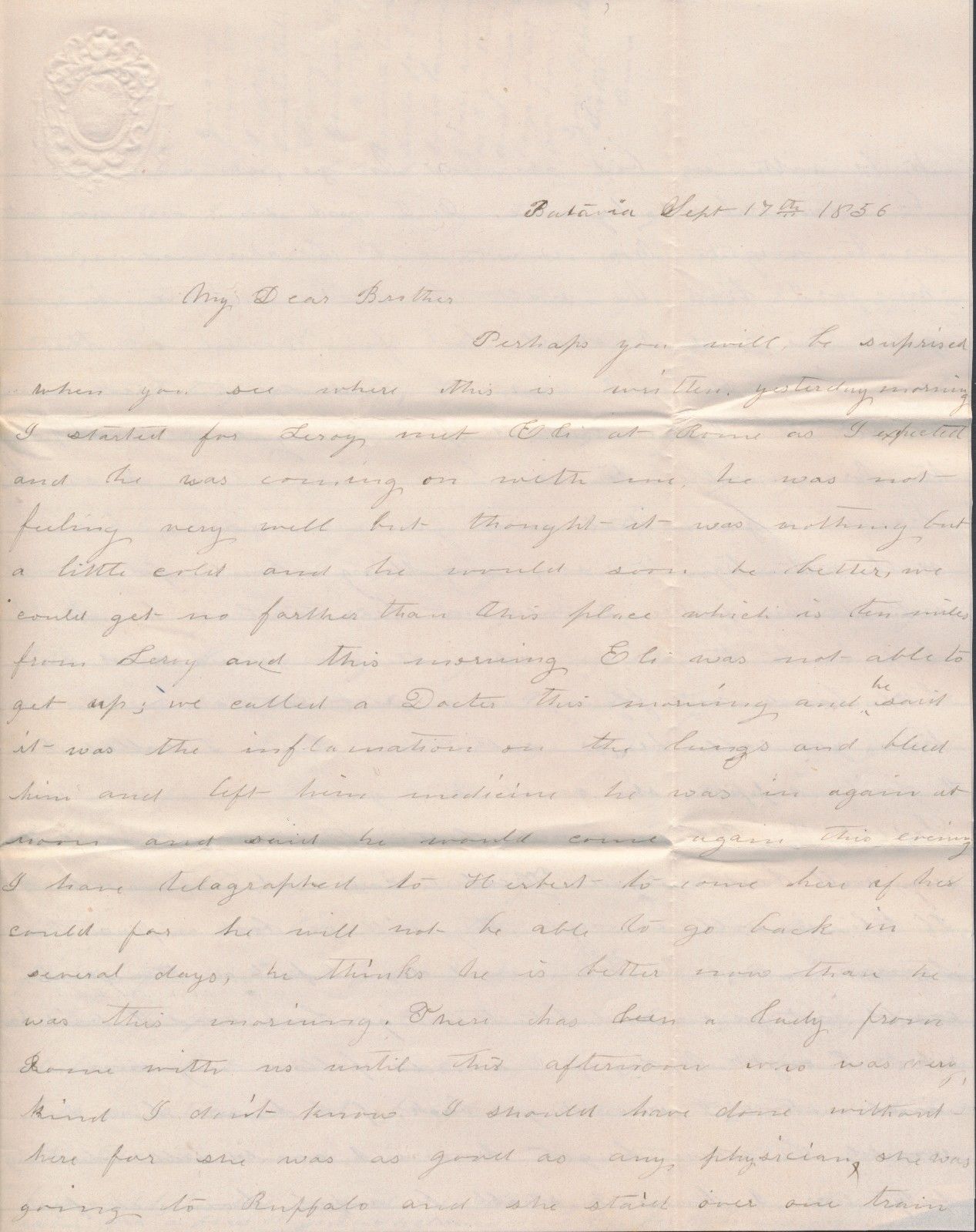 #10 VF WITH ENCLOSURE BATAVIA, NY TO CHICAGO, IL SEPT 19,1856 CV $215 ...