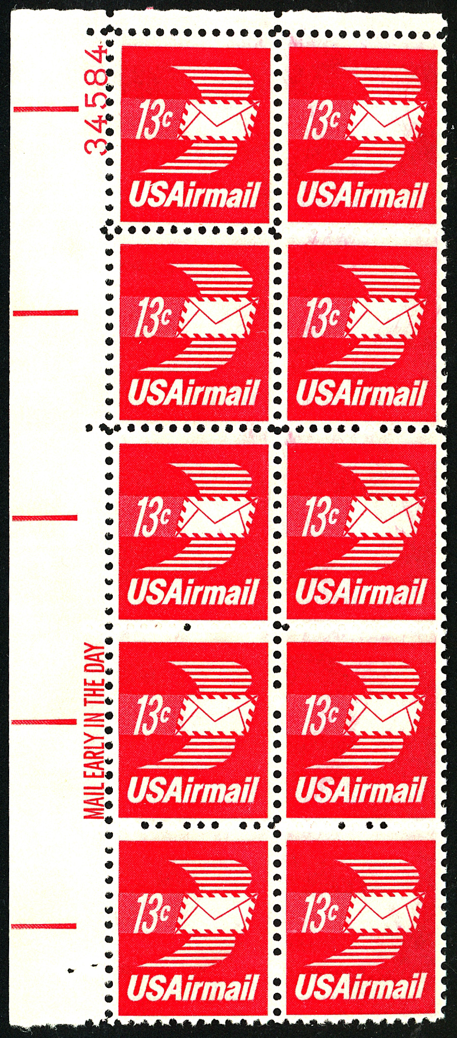 U.S. #C79 Mint PL# Block of 10 OG NH | United States, Air Mail Stamp ...