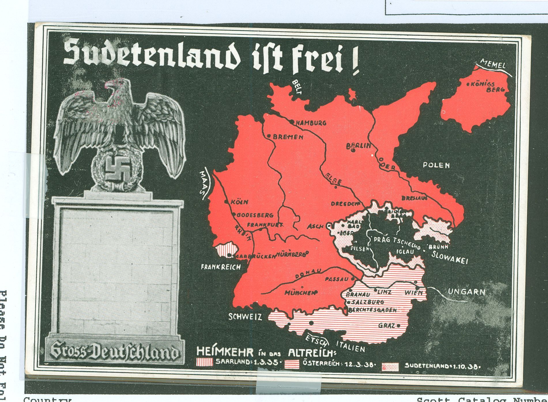 Germany Propaganda Card with 1pf Hindenburg and red cancel, We Thank ...