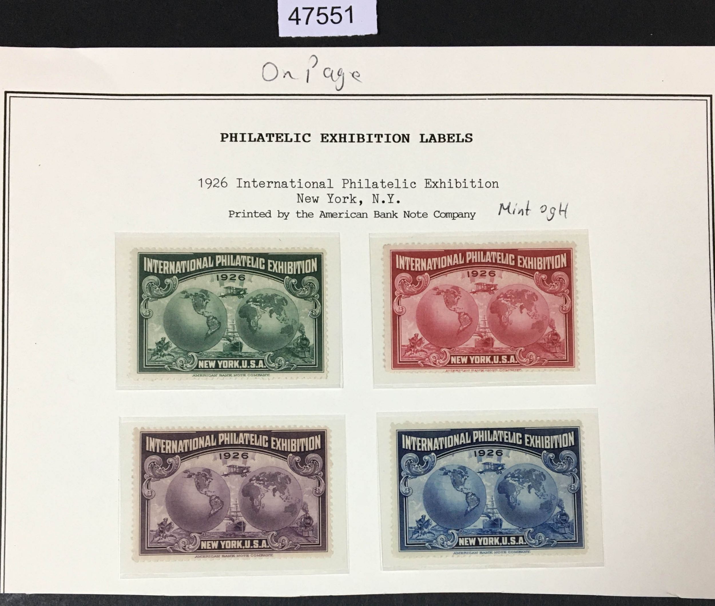 US Stamps # 1926 International Phil. Exhibition Mint OG H LOT #47551 ...