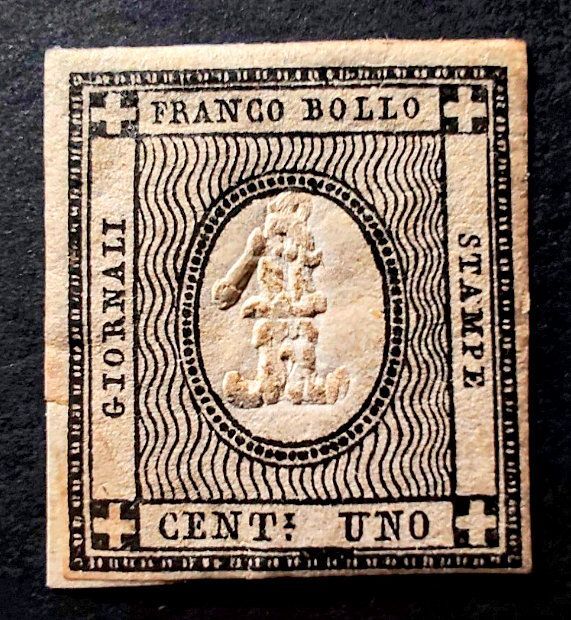 Old Italy. Sardinia. Used Franco BOLLO postage stamp from 1861, for ...