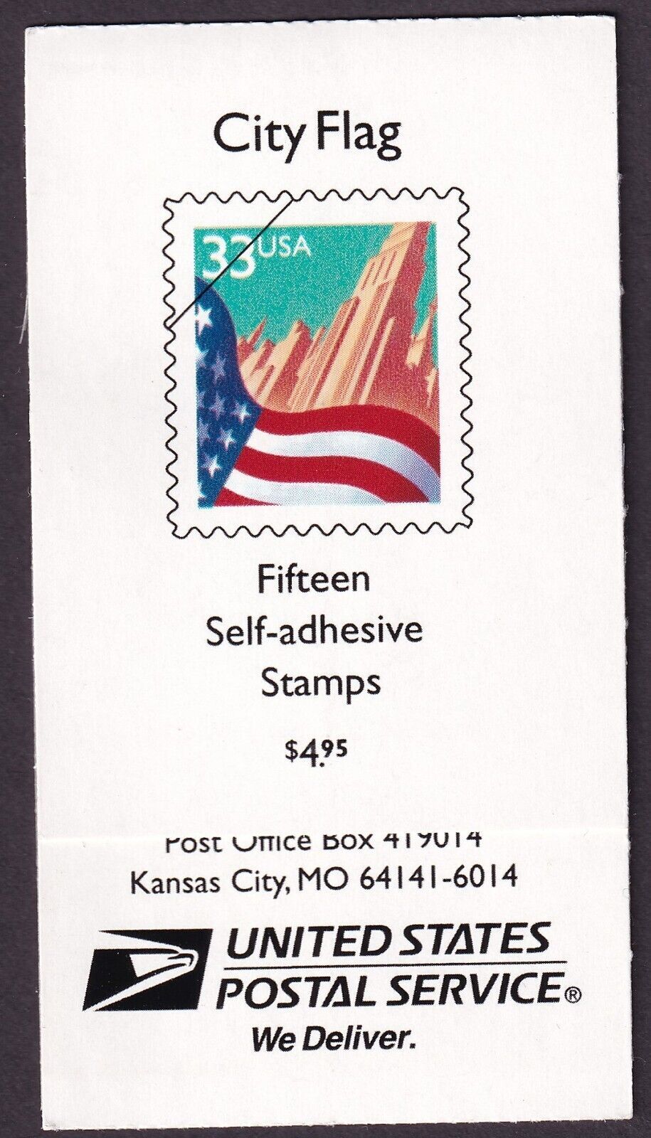Scott #BK275 (3278a-3278c) 33¢ Flag over City Booklet of 15 Stamps ...