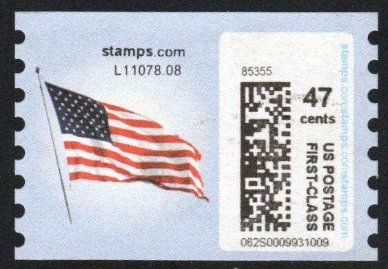 1CVP 125 - (47c) - Personal Computer Postage - "U.S. Flag" - Used ...