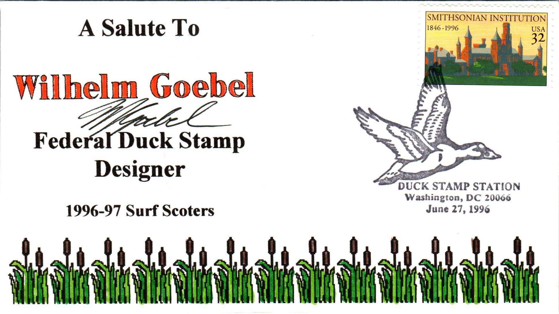 US A Salute to Wilhelm Goebel Duck Stamp Designer 1996 Cover | United ...