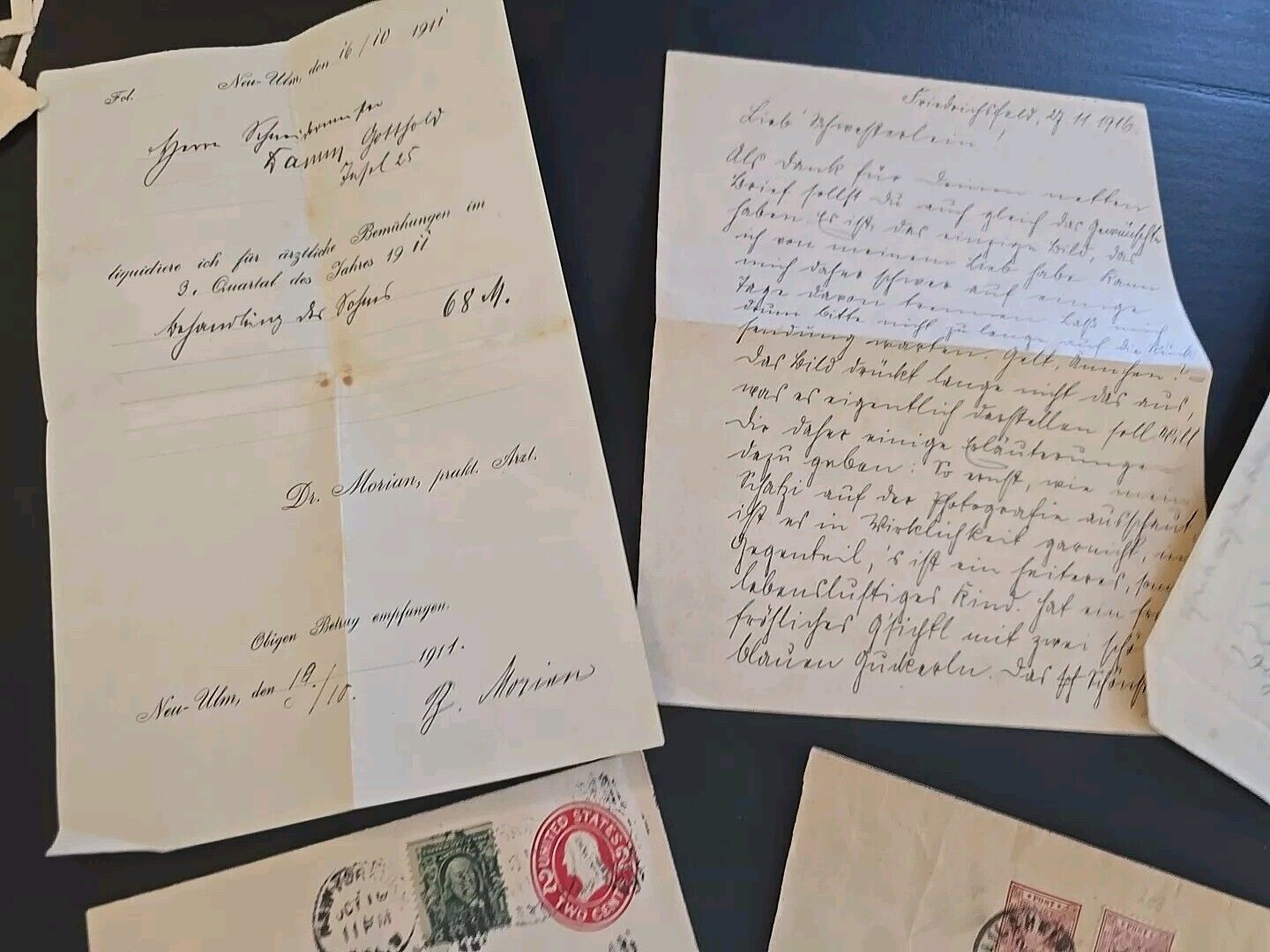 WW1 WWII German Mixed Document Letters Postcard Stamp Letters ...