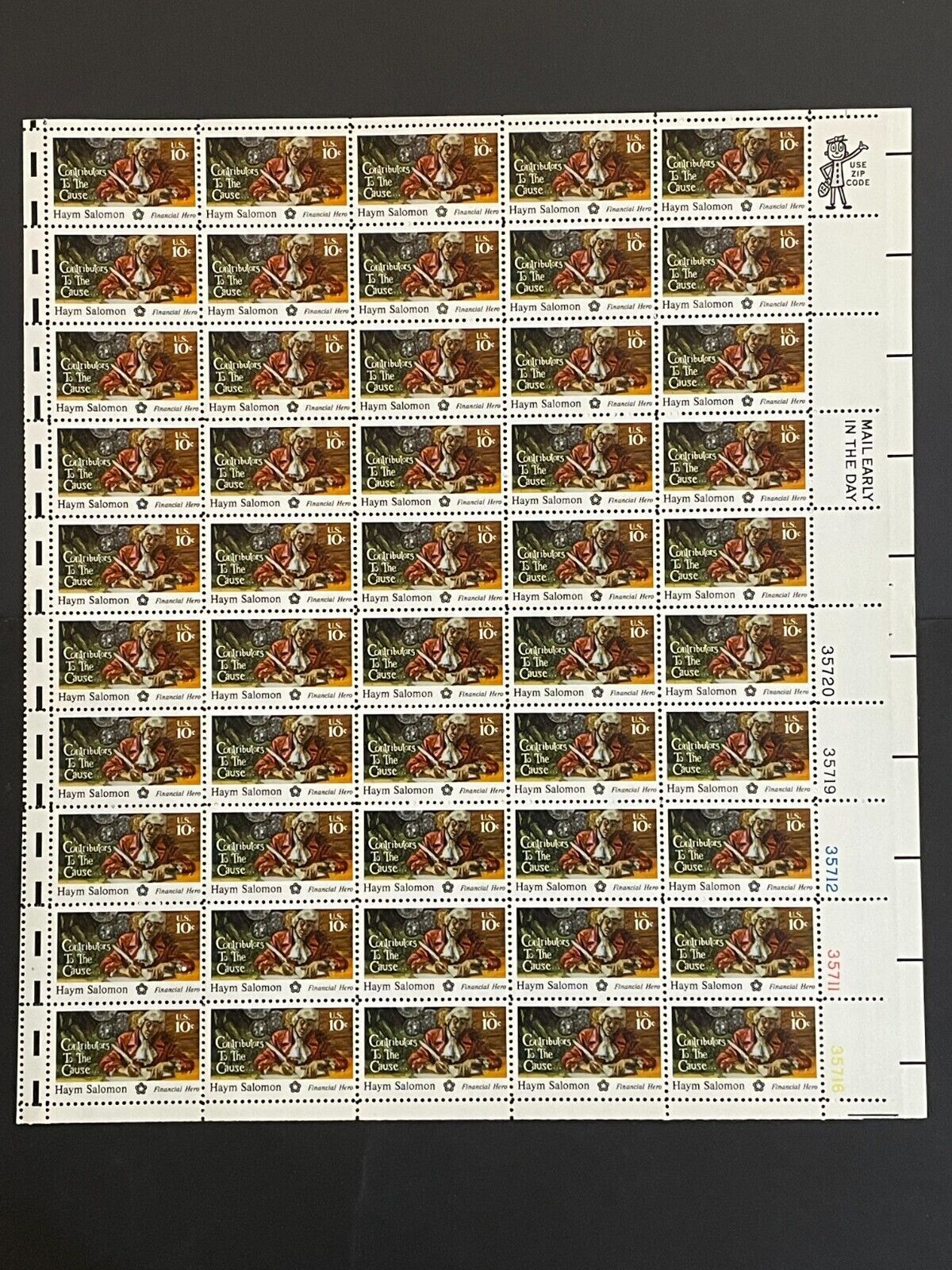 1975 sheet, Contributors To The Cause - Haym Salomon Sc #1561 | United ...