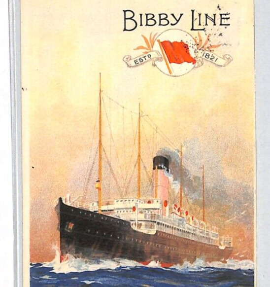 EGYPT Paquebot GB MARITIME Art Postcard *BIBBY LINE* Ship Advert ...