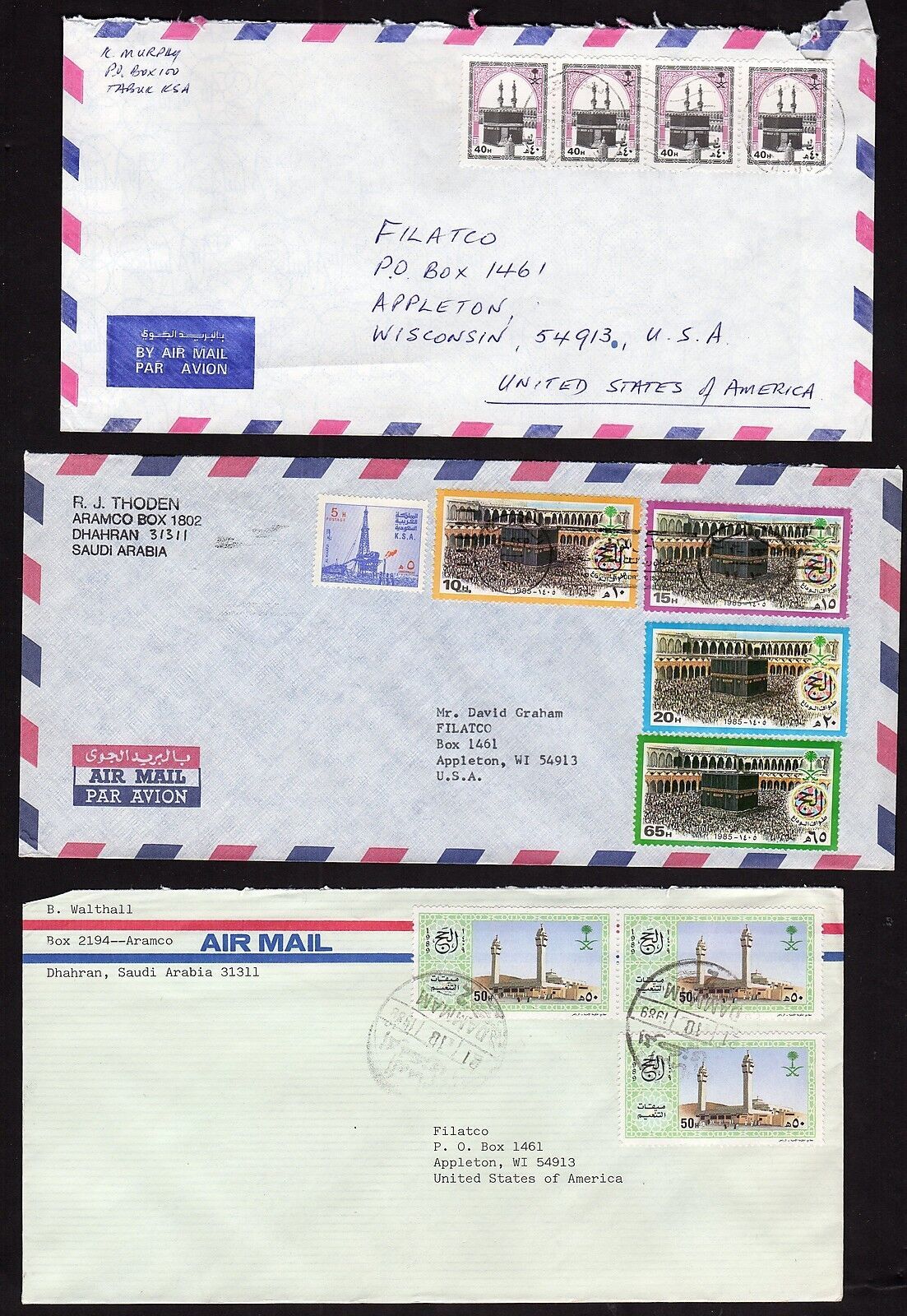 Saudi Arabia 1980'S Three AIR Mail Covers Franked With Pilgrimage ...