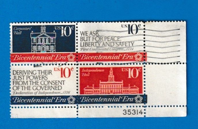 US Scott#1543-1546 1974 First Continental Congress Plate Block - Used ...