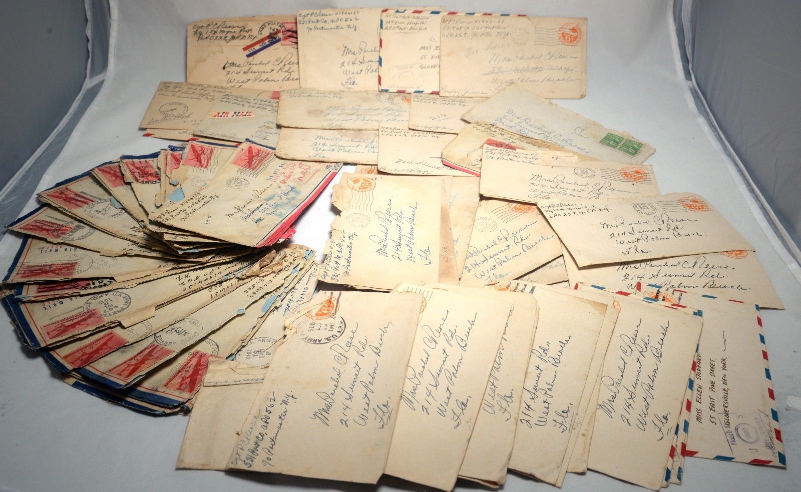 80 USA WWII Mail ARMY Military Navy APO Airmail War Cover Collection ...