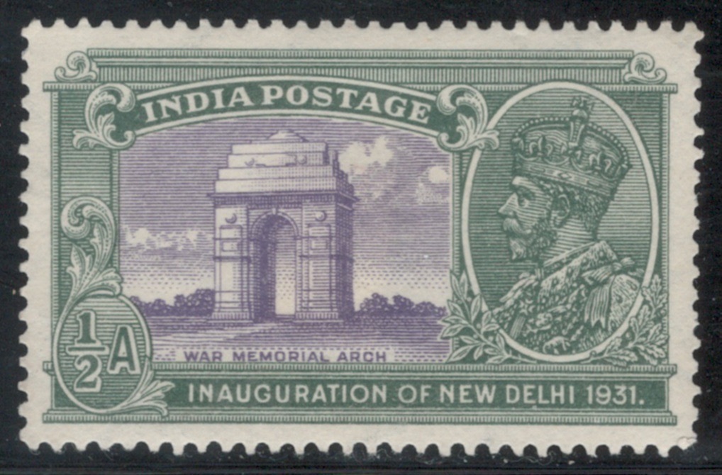 India 1931 King George V & War Memorial Arch 1/2a Scott # 130 MH | Asia ...