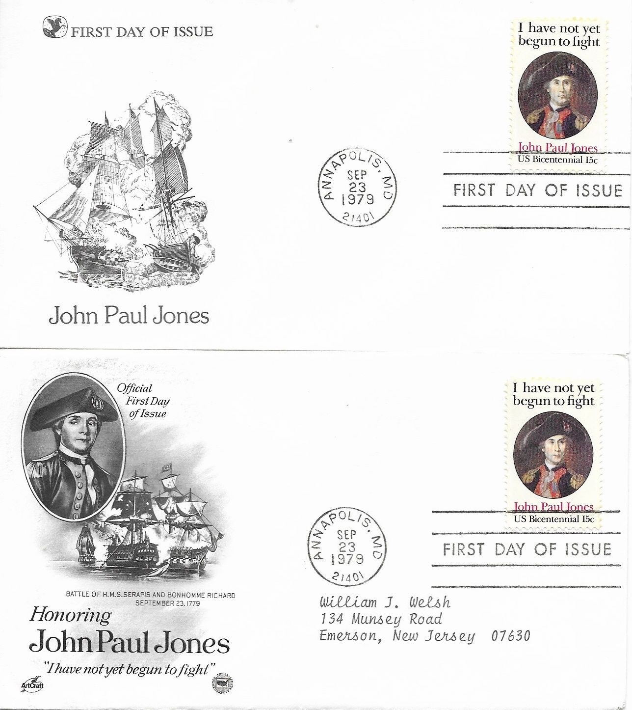 1979 FDC, #1716, 15c John Paul Jones, Reader's Digest & Art Craft/PCS ...