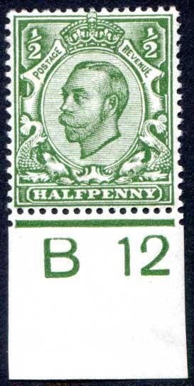 1/2d Green B12 Control mounted mint | Great Britain, Stamp / HipStamp